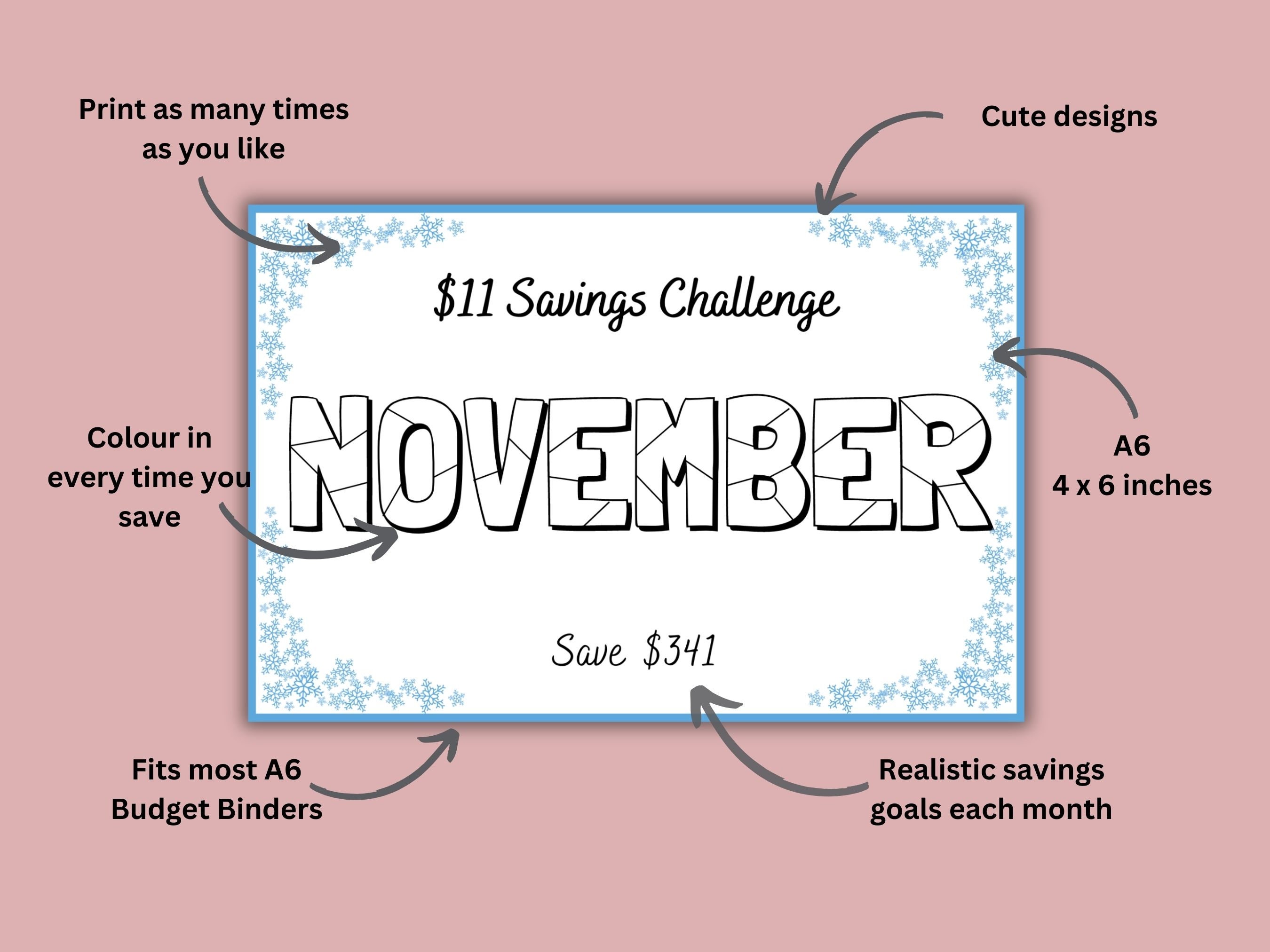 12 Month Savings Challenge Printable, Monthly Saving Challenge, Low ...