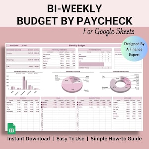 Paycheck Budget Spreadsheet for Google Sheets, Biweekly Budget by ...