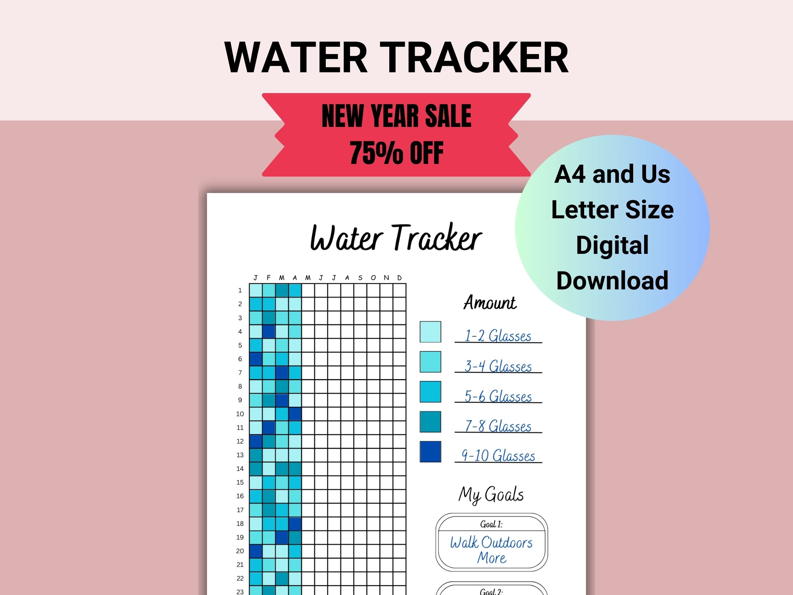Water Tracker Printable, Habit Tracker, Health Tracker, Goal Tracker ...