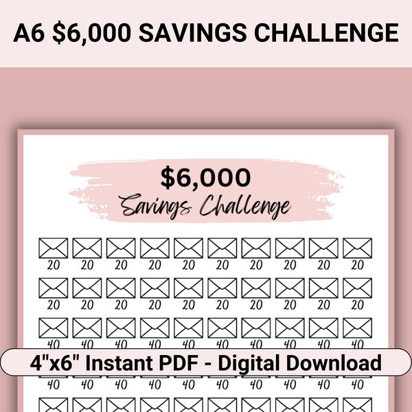 $6000 Money Challenge - Etsy