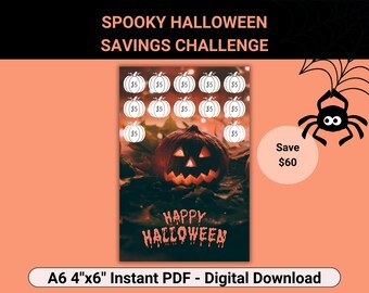 Spooky Savings Challenge, Halloween Savings Challenge, A6 Savings ...