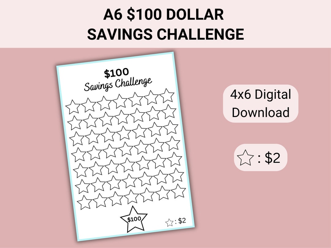 2 Dollar Savings Challenge Printable Two Dollar Challenge - Etsy