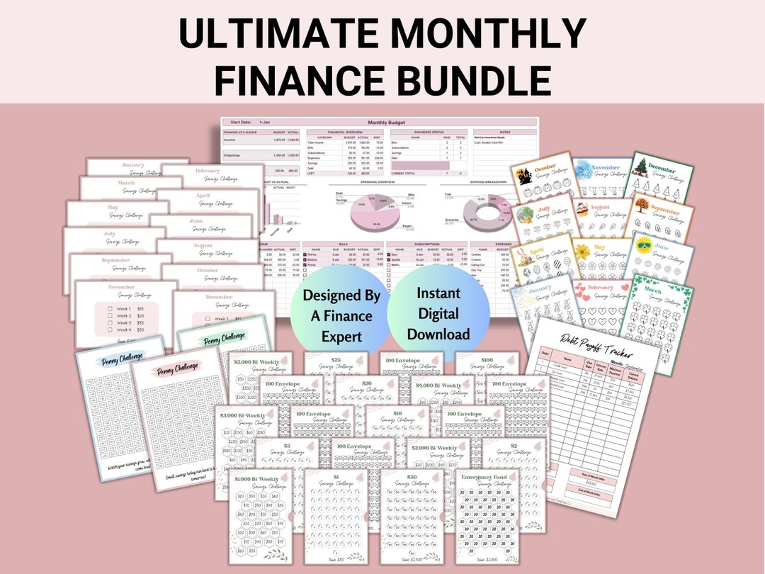 Ultimate Budget Planner, Monthly Budget Planner Google Sheets and A6 ...