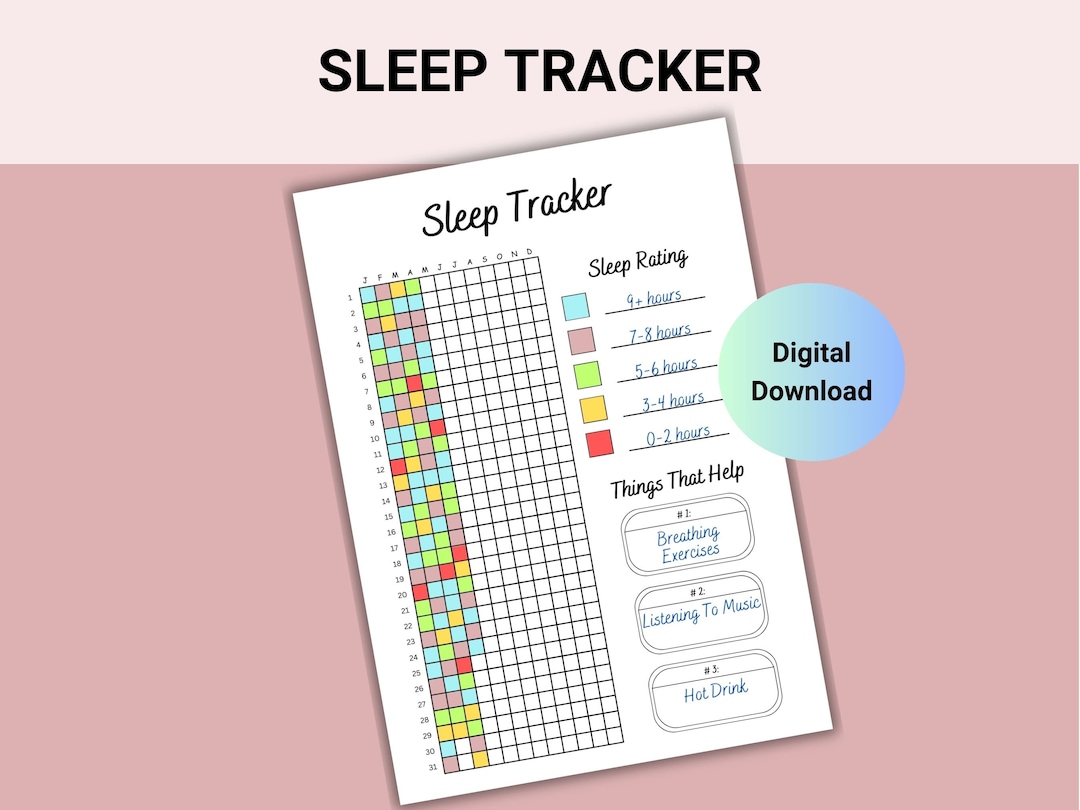 Sleep Tracker Printable, Sleep Tracker Journal, Sleep Routine, Self ...
