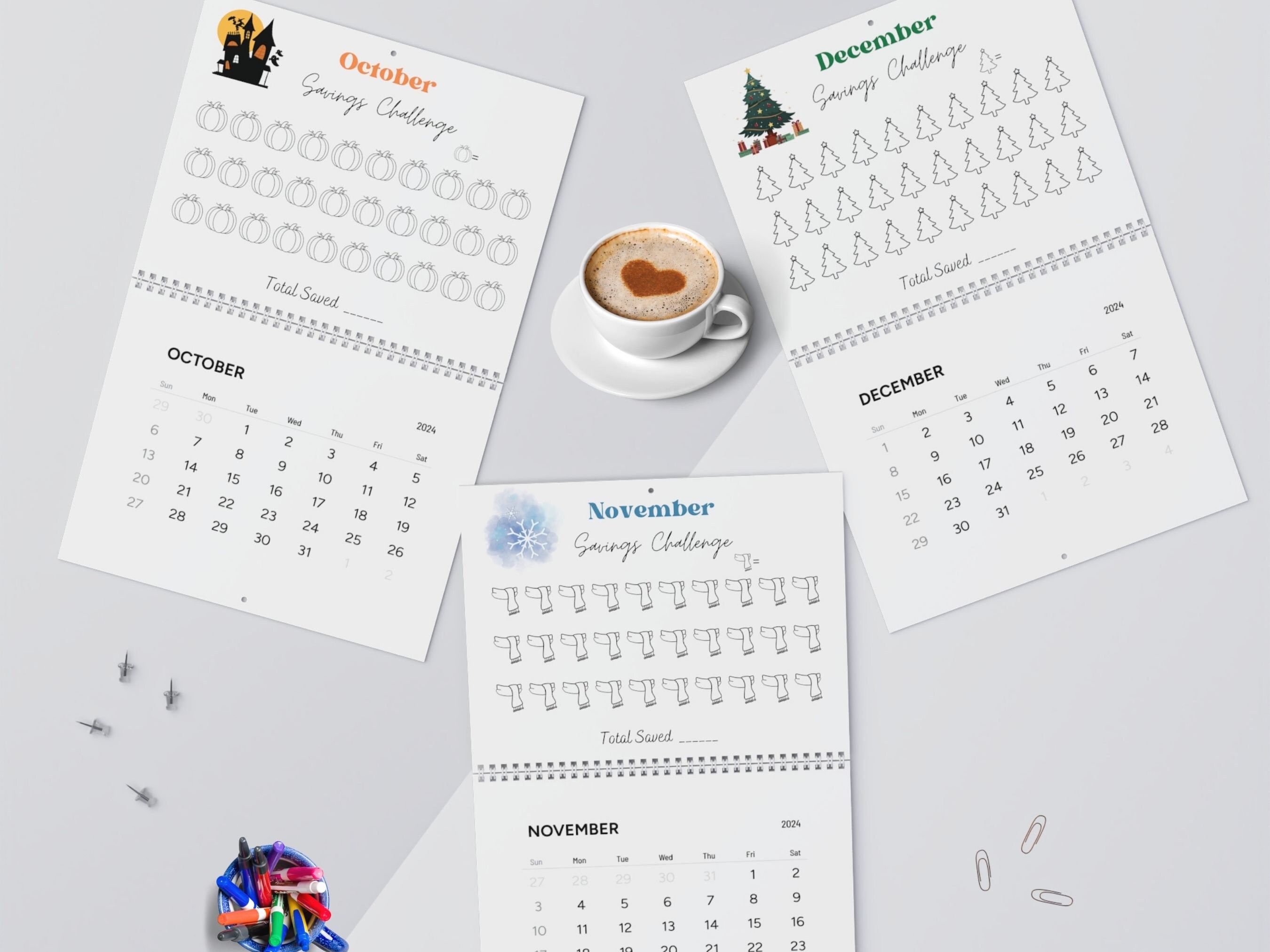 2024 Calendar Savings Challenge, 2024 Wall Calendar Saving Challenge ...