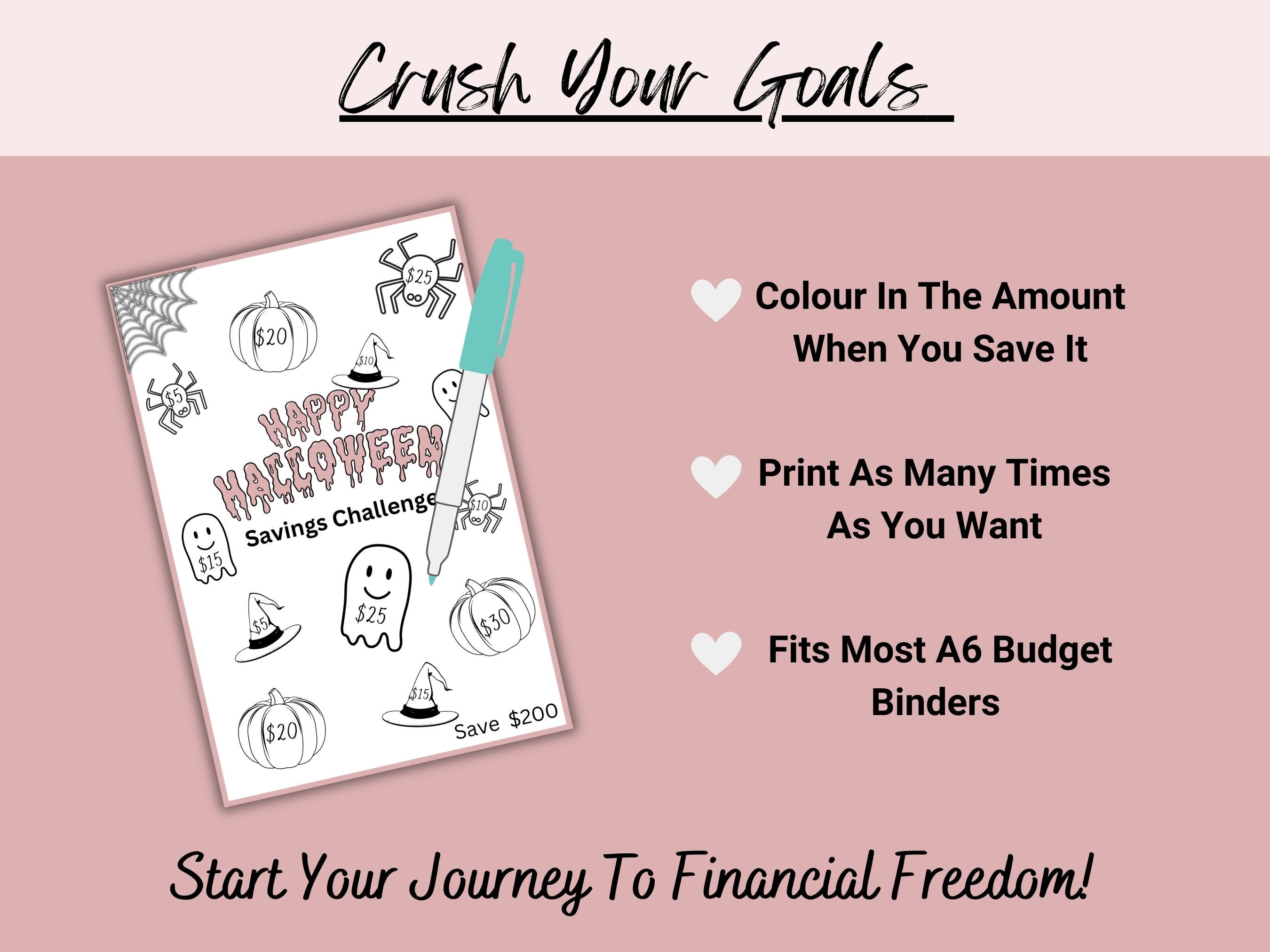 Halloween Savings Challenge Printable Spooky Savings - Etsy