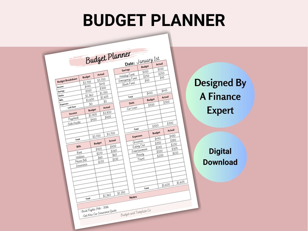 Budget Planner Printable, Home Finance Paycheck Budget, Simple Budget ...