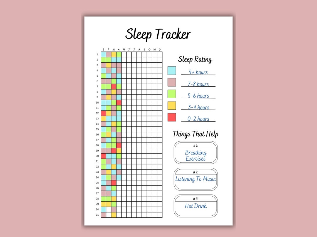 Sleep Tracker Printable, Sleep Tracker Journal, Sleep Routine, Self ...