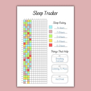 Sleep Tracker Printable, Sleep Tracker Journal, Sleep Routine, Self ...