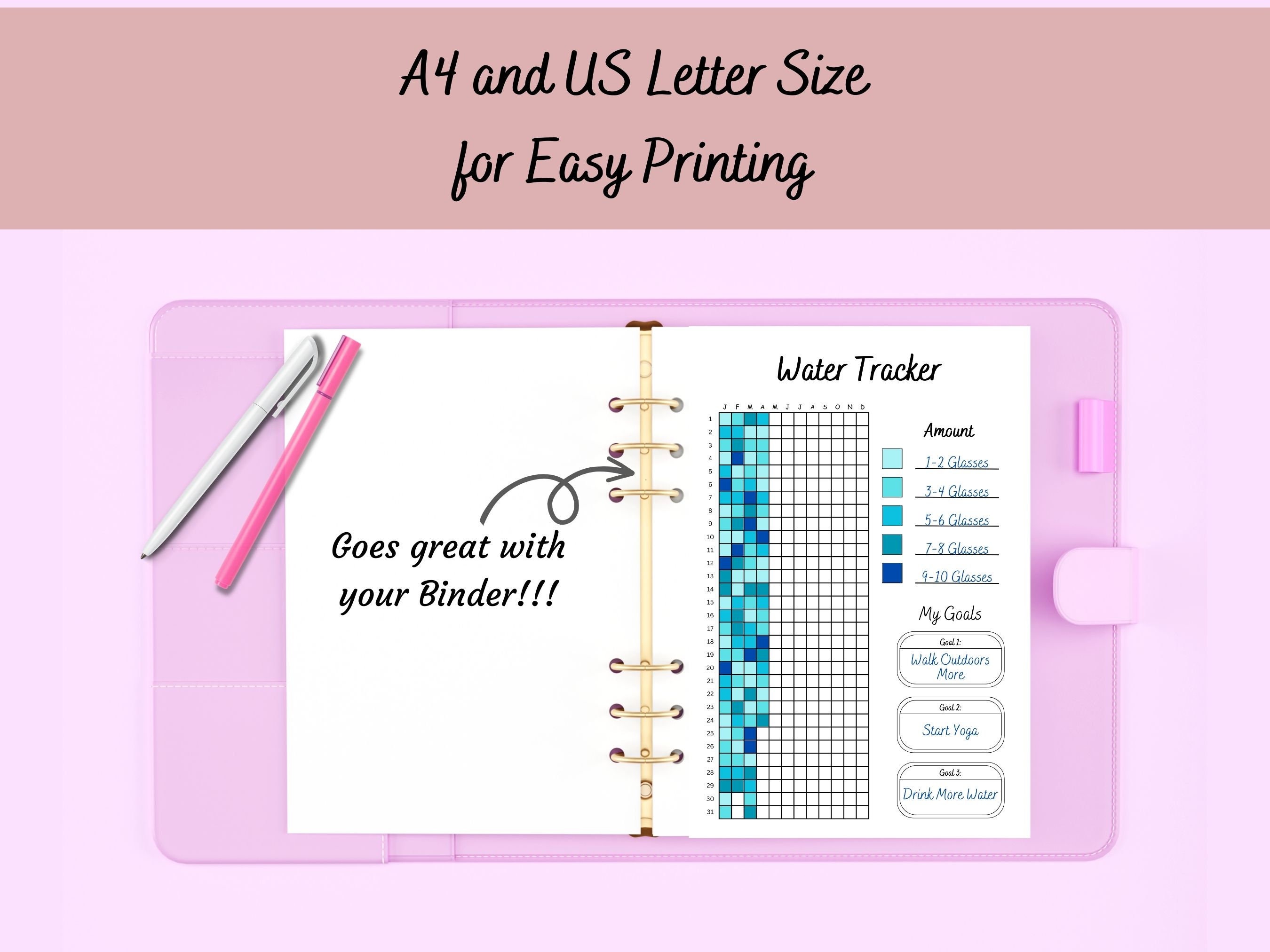 Water Tracker Printable, Habit Tracker, Health Tracker, Goal Tracker ...