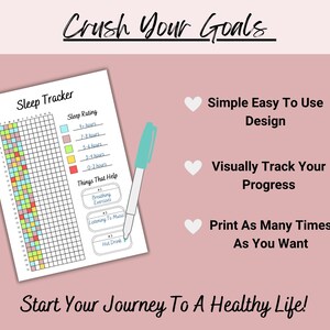 Sleep Tracker Printable, Sleep Tracker Journal, Sleep Routine, Self ...