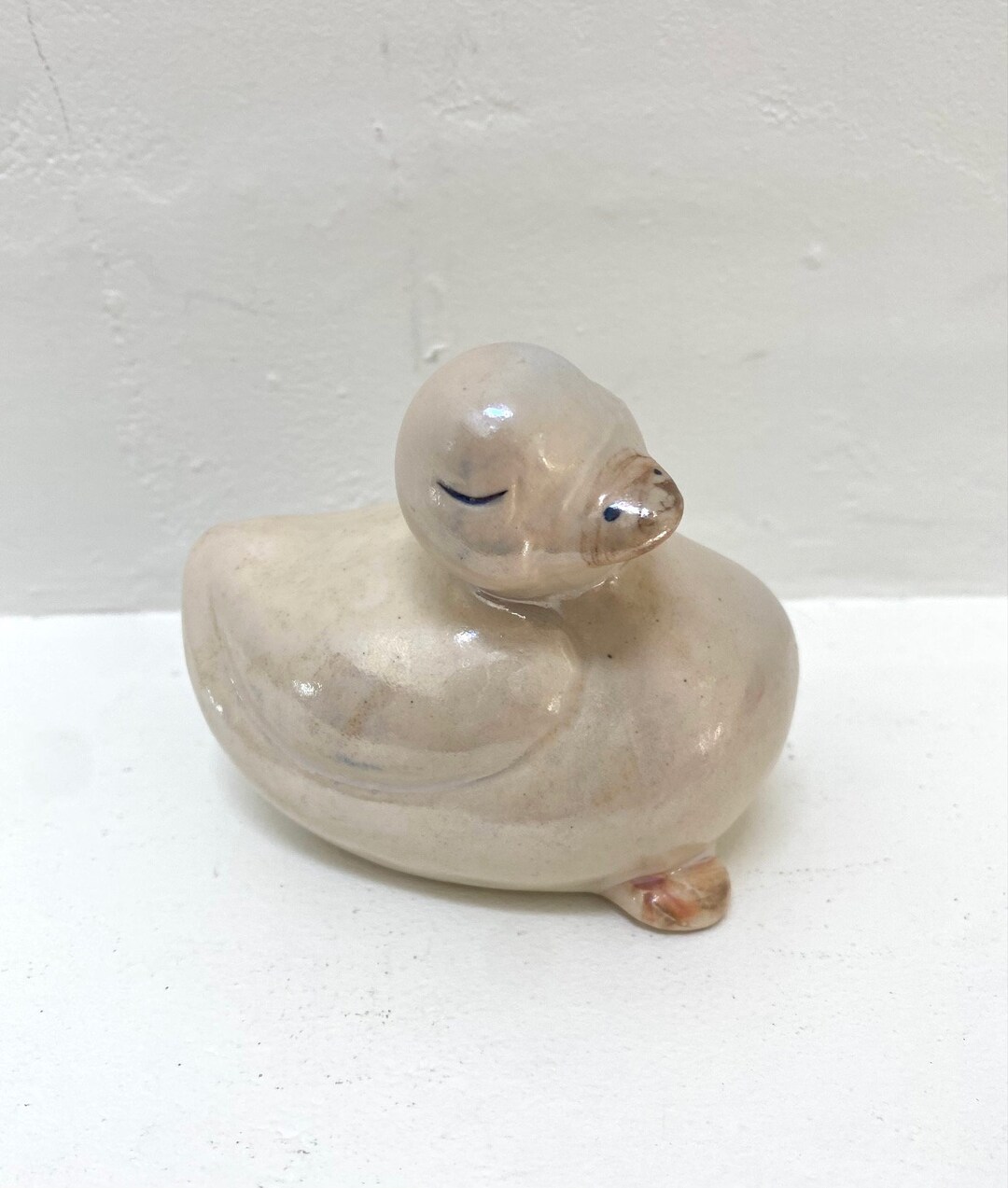 Lusterware Duck Vintage Ceramic Dainty Duck Figurine or Shelf Sitter ...