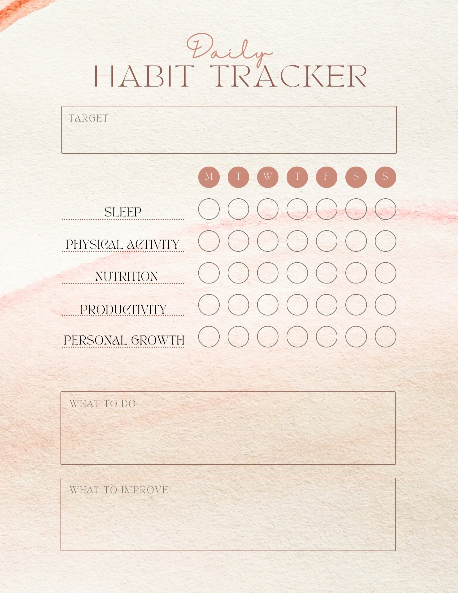 Daily Habit Tracker - Etsy