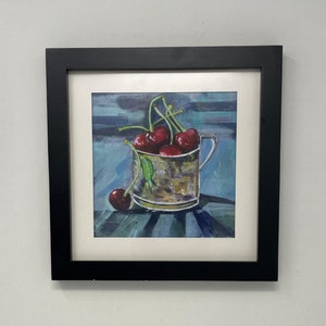 Original Cherry Hand Made Painting, Acrylic Painting, Fruit ...