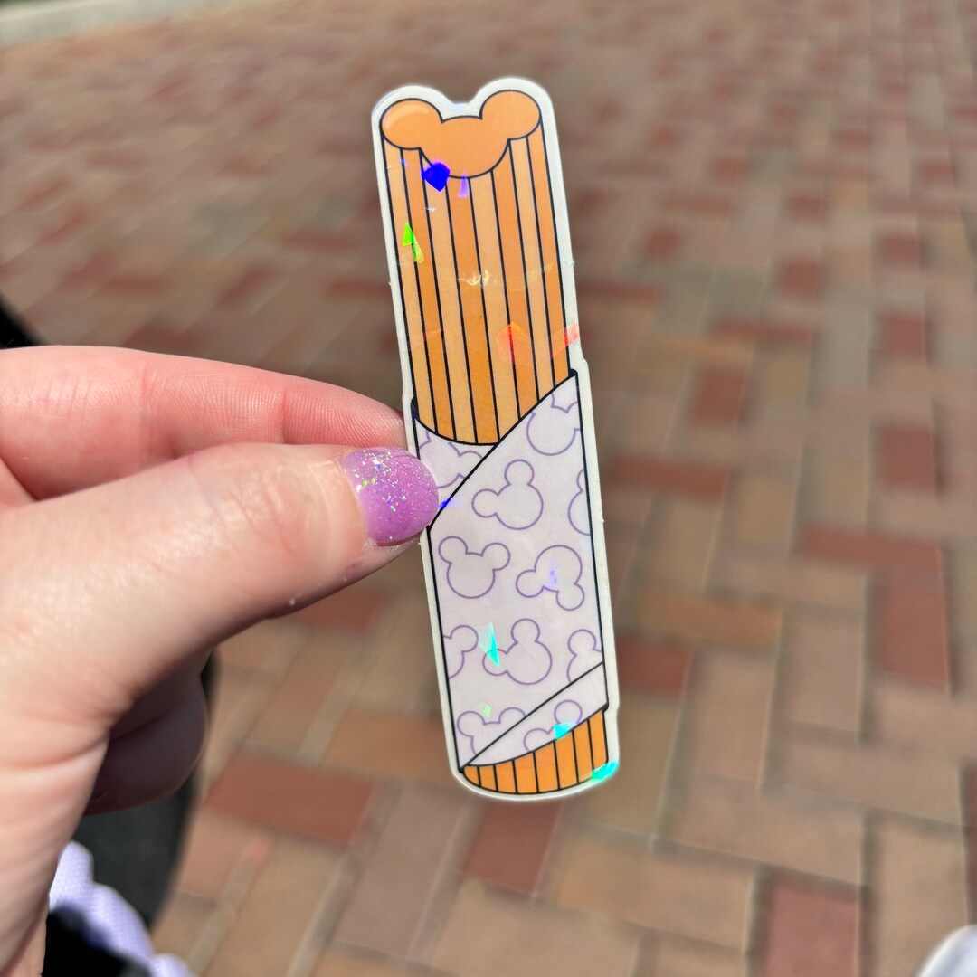 Clear Churro Sparkle Sticker Stickers for Theme Park Lovers Water ...