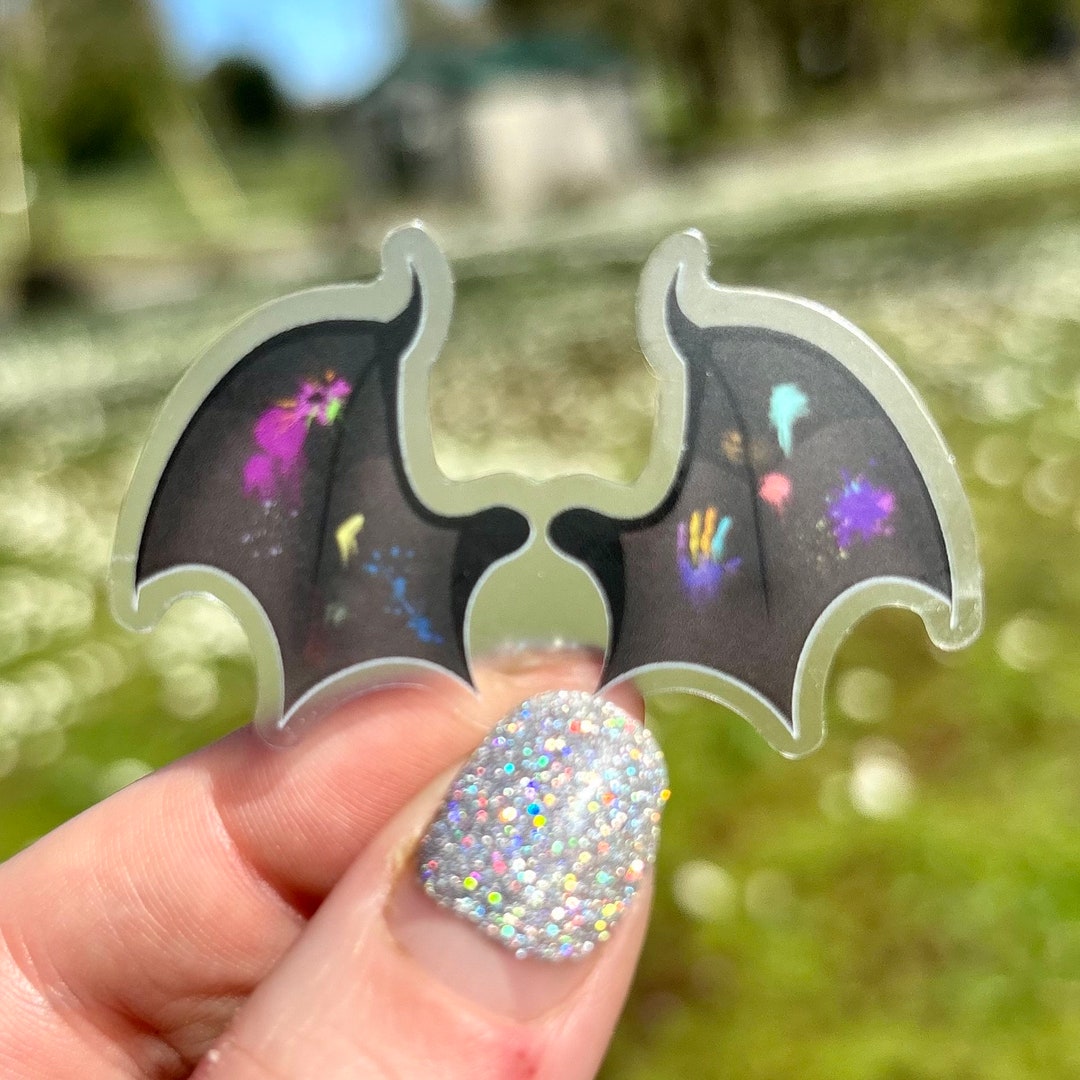 Clear Paint Splattered Wings Mini Sticker Sticker for Fantasy Lovers ...