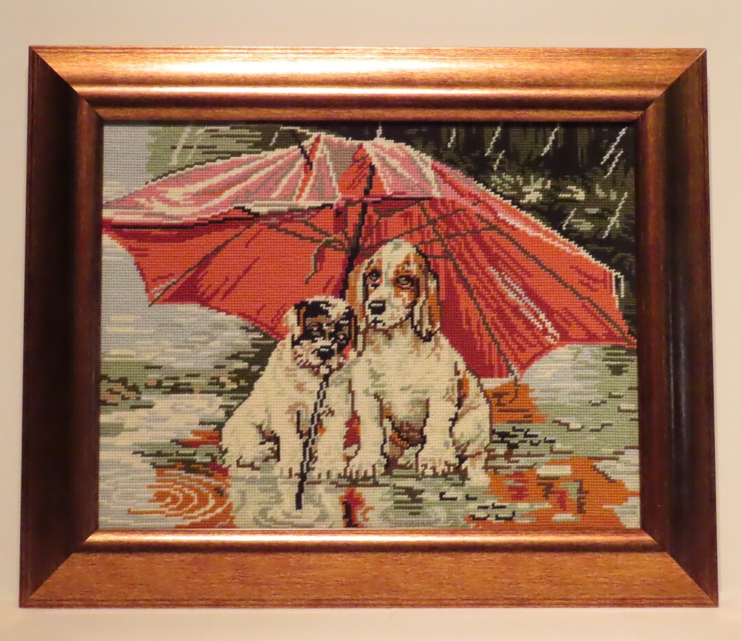 Restored Wait Till the Clouds Roll by W.H. Trood Needlepoint Tapestry ...