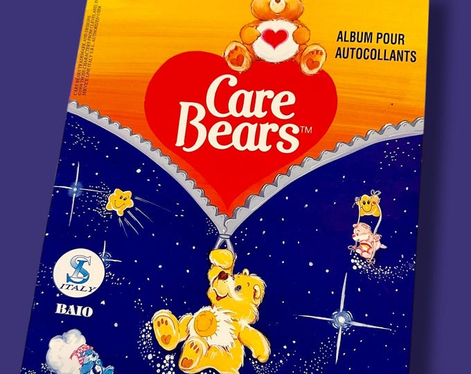 Very Cool and Rare Vintage Care Bears Bisounours Complete Sticker Album ...