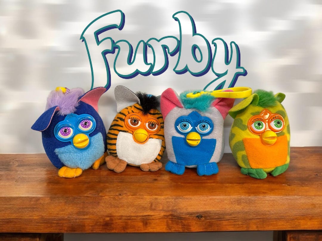 Four Vintage FURBY Plush Clip for Backpack Mcdonald's Happy Meal Toy ...