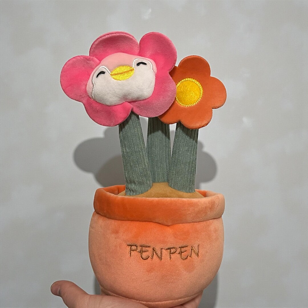 Very Cute Miniso Soft Plush Flowers Pot- 9.8 Inches. Kawai Style Plush ...