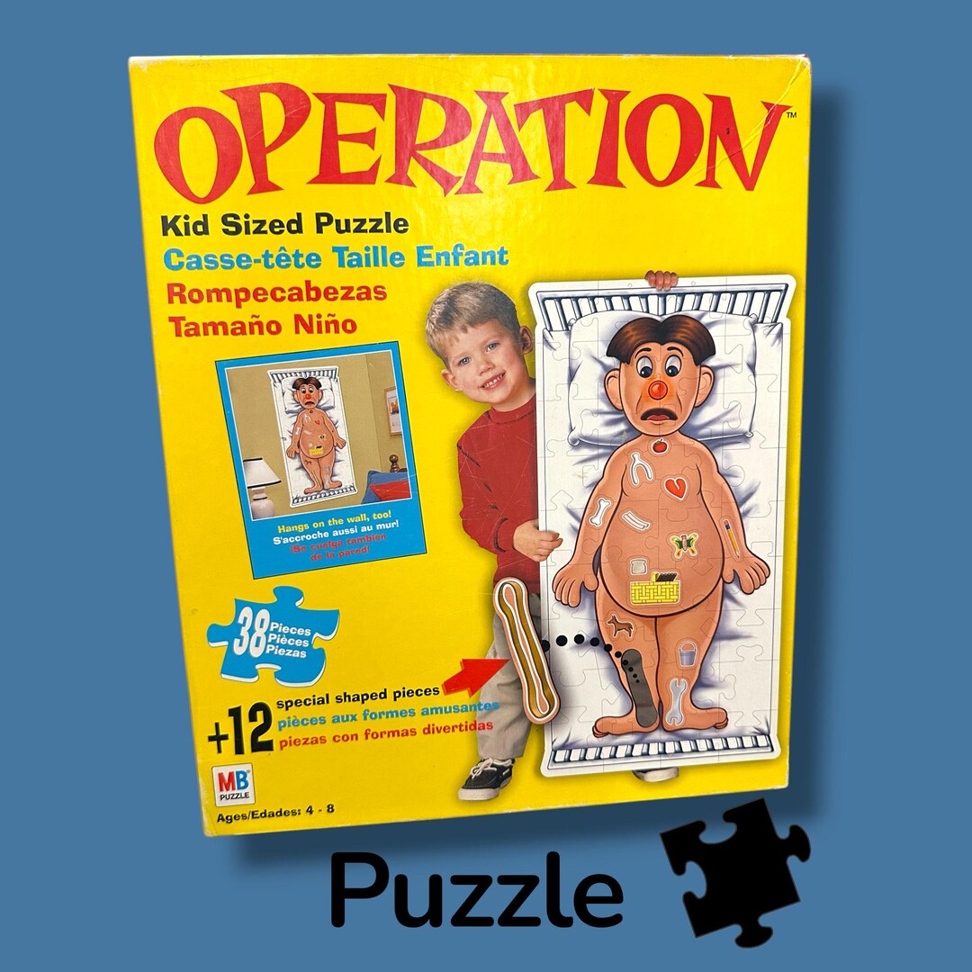 Vintage 38 (+12) Pieces Puzzle of Operation. Kid Sized Puzzle. MB ...