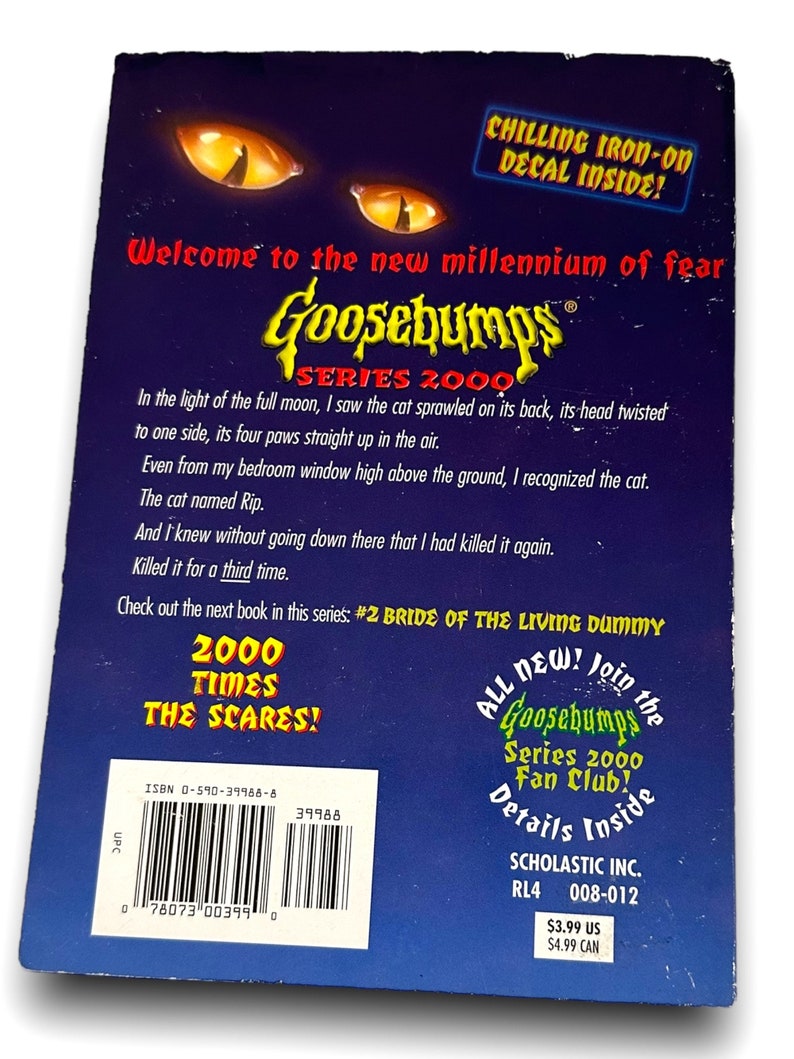 Goosebumps Series 2000 R.L. Stine. Cry of the Cat 1. Scholastic 1998 ...