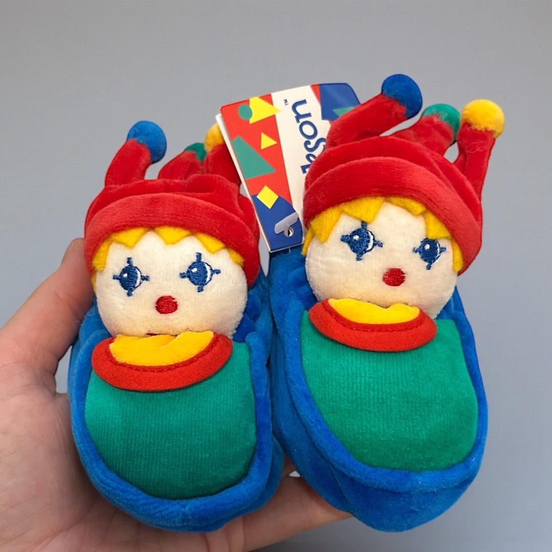 Very Cute New Vintage Luckson Toys Clown Elf King's Fool Slippers for ...