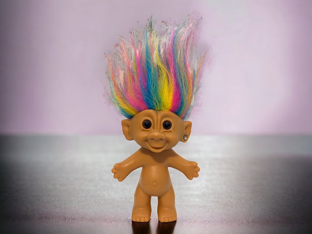 Vintage Troll Doll Bright of America 5''. Rainbow Hair With a Heart ...