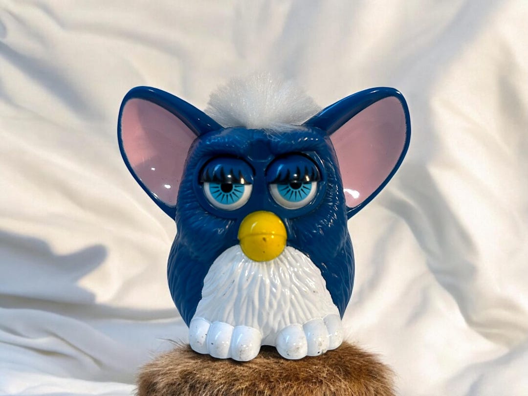 Vintage FURBY Mcdonald's Happy Meal Toy 1998. Blue, Moving Blue Eyes ...