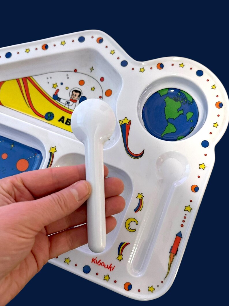 Rare Vintage 90's Very Cute Divided Meal Plate Kibouki Spatial Theme ...