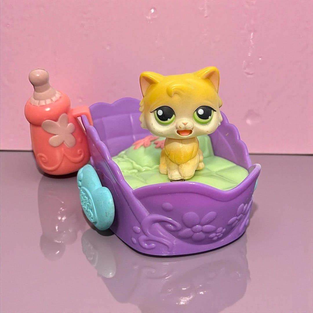 Authentic LPS Littlest Pet Shop Blonde PERSIAN CAT Magic Motion Kitty ...