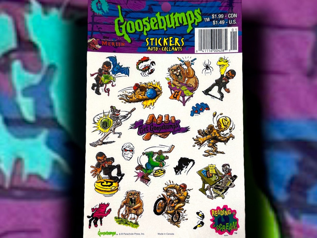 Cool Vintage Sealed Goosebumps Big Sticker Sheets (6'' X 9.5''). 20 ...