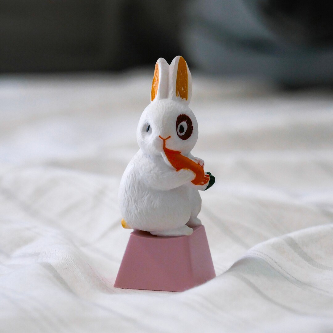 Cute Carrot Bunny Keycap, Cute Keycap, Artisan Keycap, Bunny Keycap ...