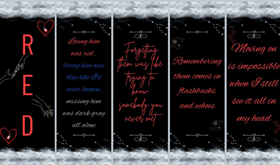 Digital red Taylor Swift Inspired Bookmarks set of 5 - Etsy