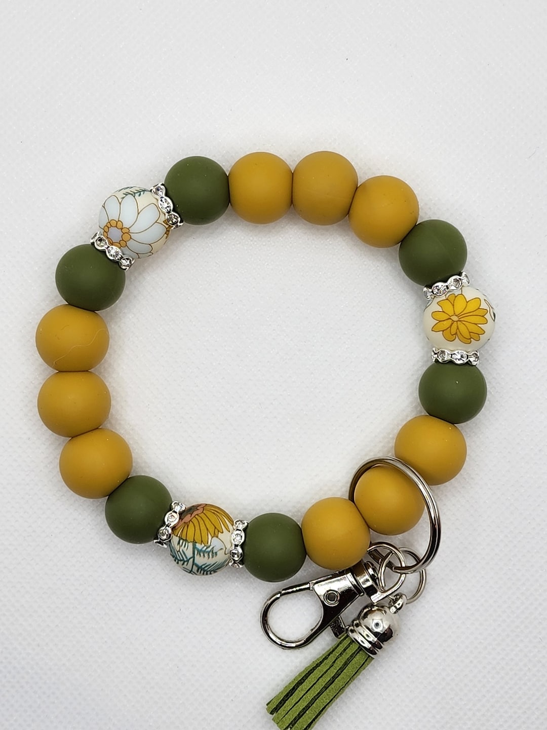 Beaded Wristlet Keychain Flower - Etsy