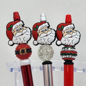 Classic Santa or Western Santa Beaded Pen & 1 Free Ink Refill With ...