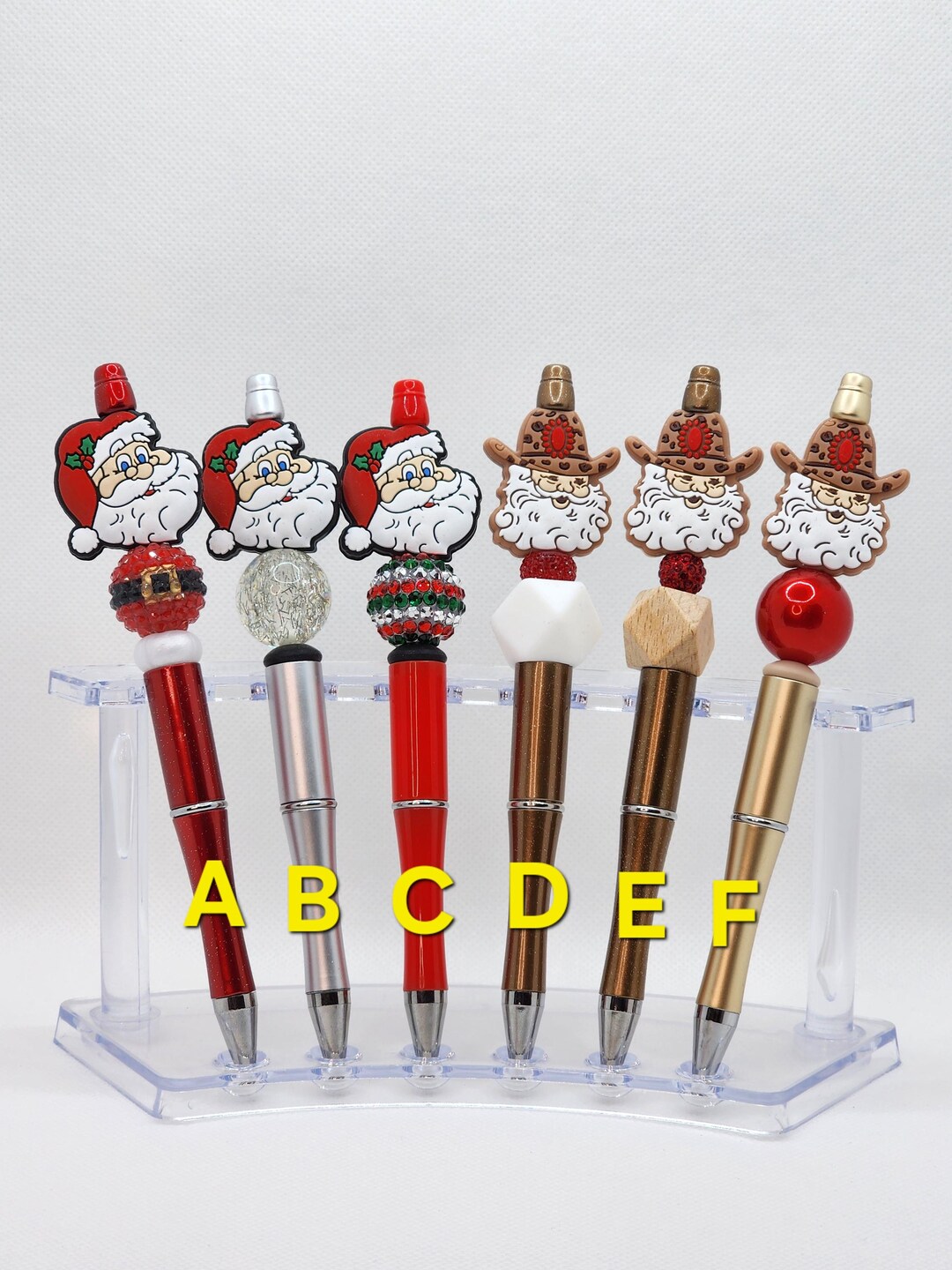 Classic Santa or Western Santa Beaded Pen & 1 Free Ink Refill With ...