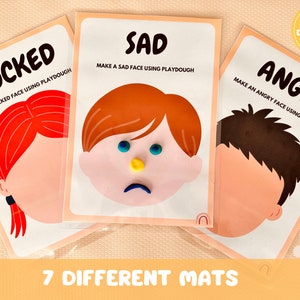 Emotions Play Dough Mats, Emotions, Educational Prints, Printable ...