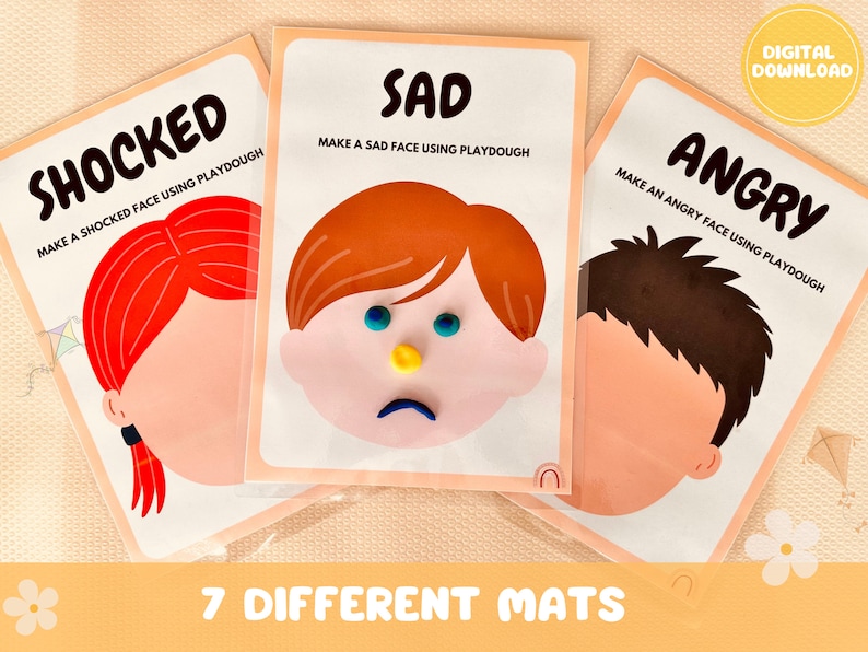 Emotions Play Dough Mats Emotions Educational Prints - Etsy