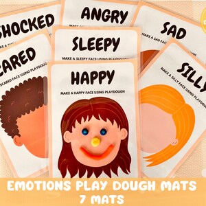 Emotions Play Dough Mats, Emotions, Educational Prints, Printable ...