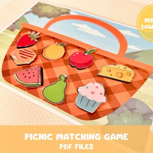 Picnic Basket Matching Game L Fruit L Healthy Snacks L Preschool ...