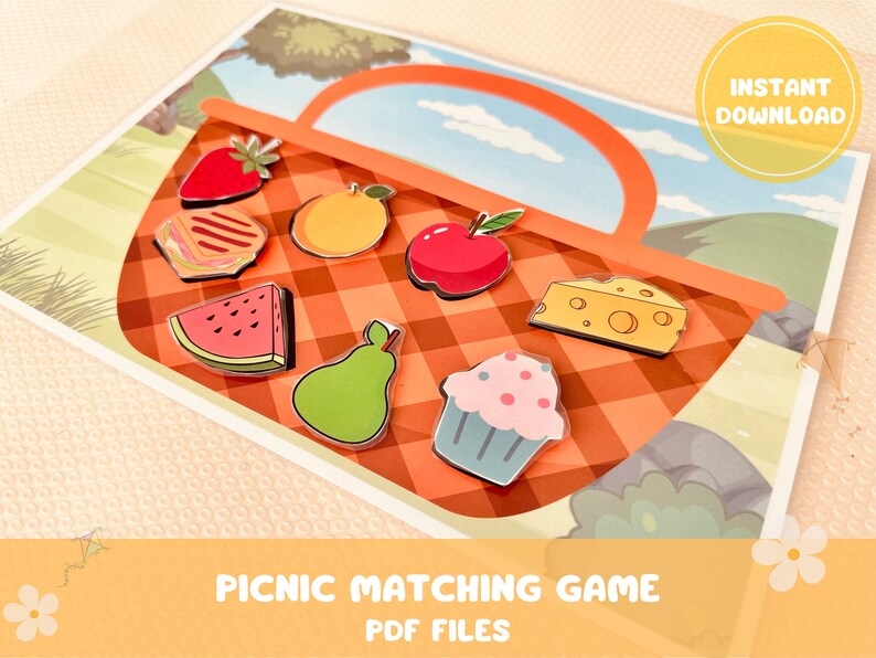 Picnic Basket Matching Game L Fruit L Healthy Snacks L Preschool ...