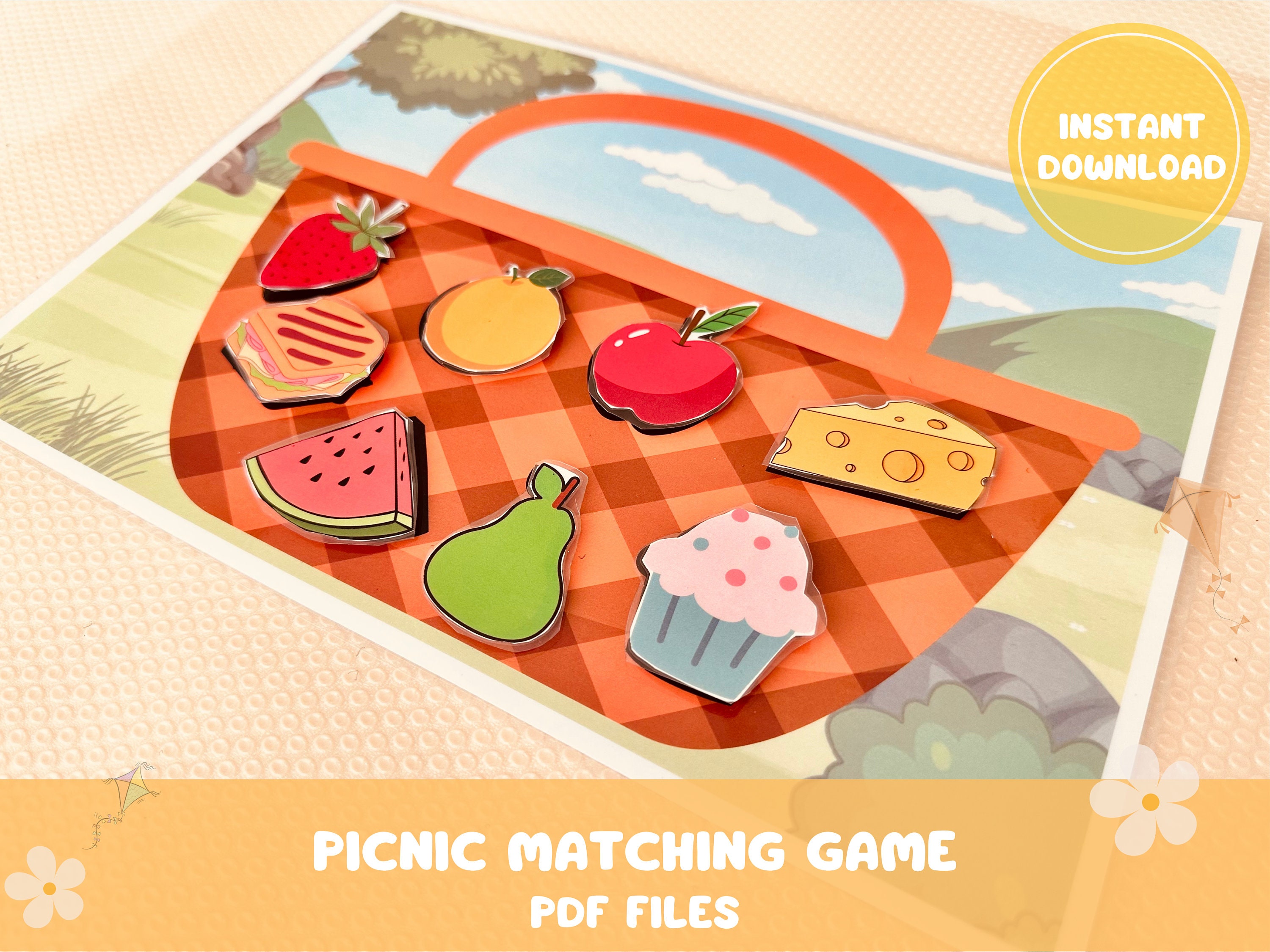 Picnic Basket Matching Game L Fruit L Healthy Snacks L Preschool ...