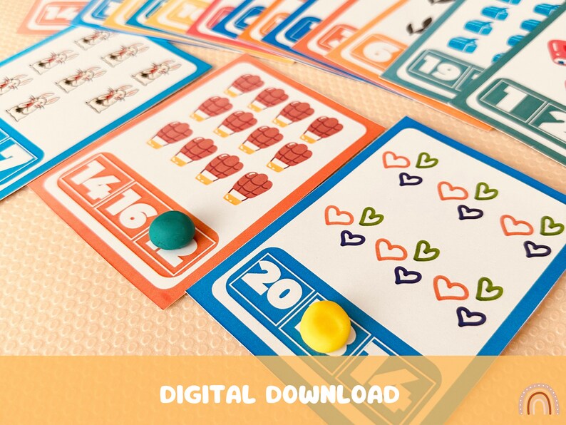 20 Preschool Counting Flashcards L Printable Number Flashcards 1-20 L ...