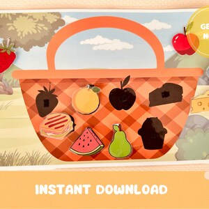 Picnic Basket Matching Game L Fruit L Healthy Snacks L Preschool ...