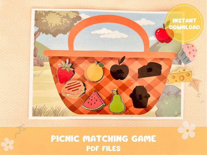 Picnic Basket Matching Game L Fruit L Healthy Snacks L Preschool ...