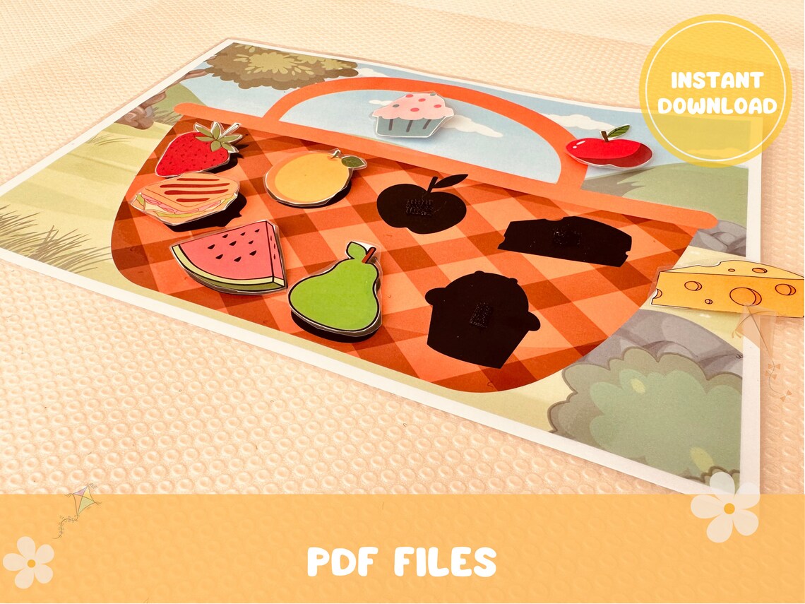 Picnic Basket Matching Game L Fruit L Healthy Snacks L Preschool ...