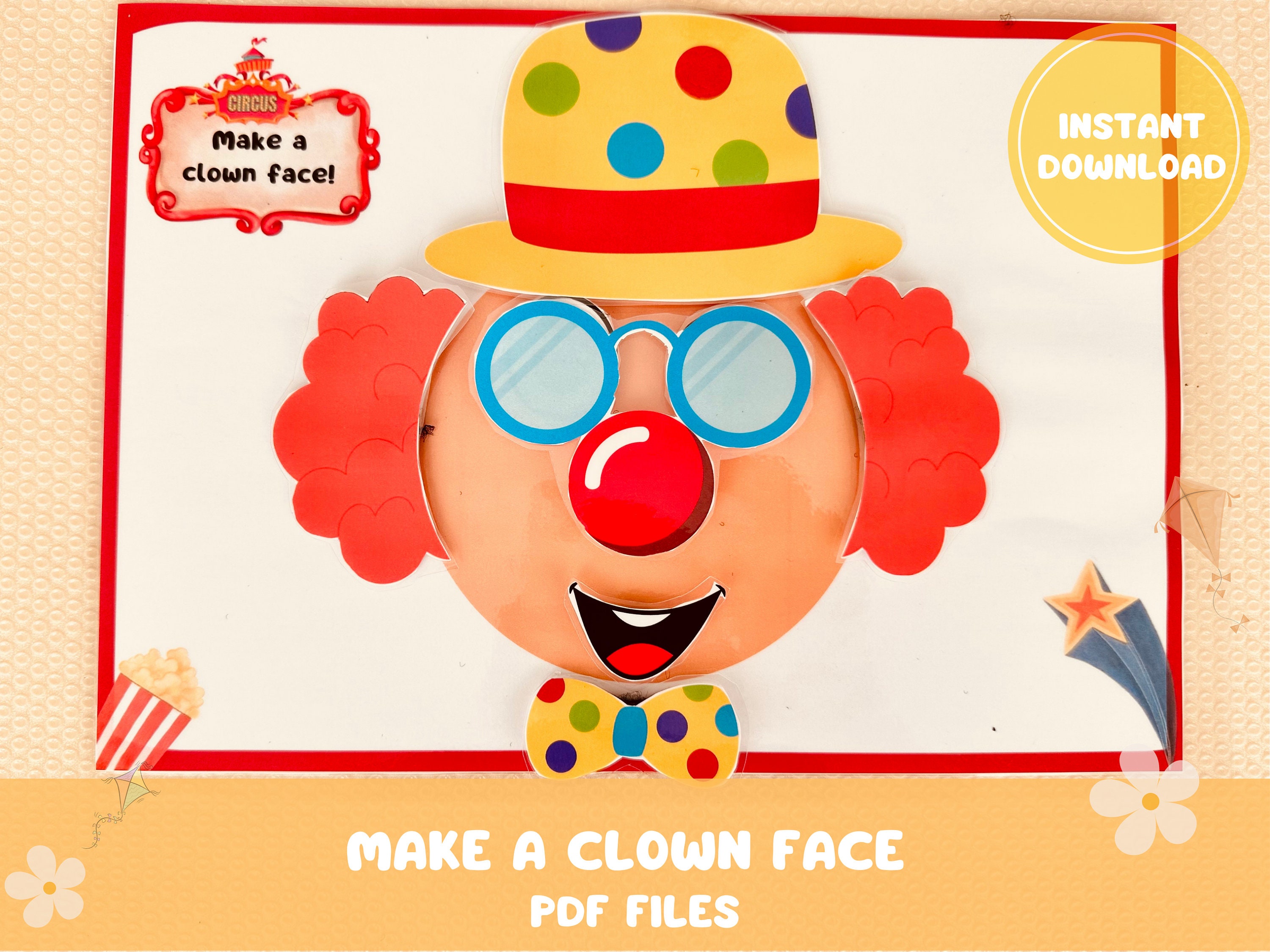 Make a Clown Face L Circus L Body Parts L Preschool Printable L Young ...