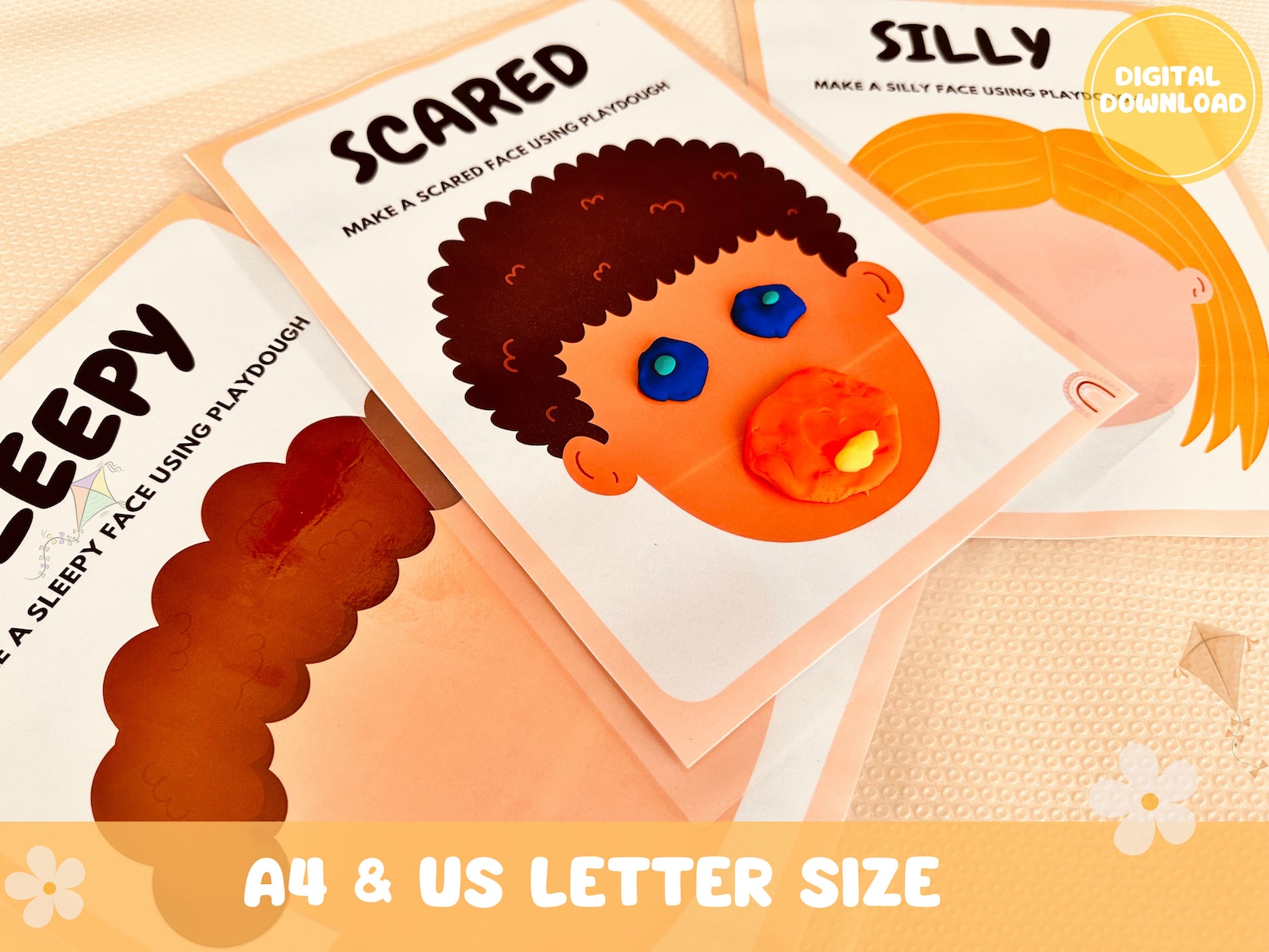 Emotions Play Dough Mats, Emotions, Educational Prints, Printable ...