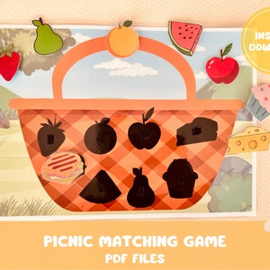 Picnic Basket Matching Game L Fruit L Healthy Snacks L Preschool ...